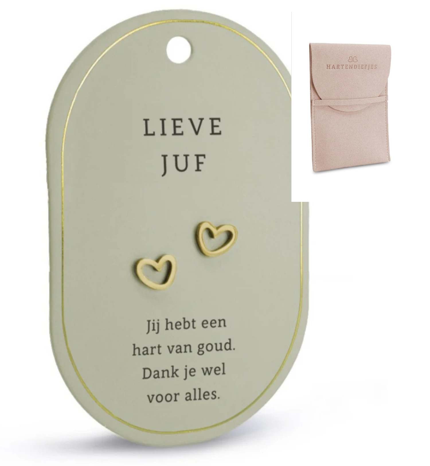 Hart van goud- roze set – Cadozie